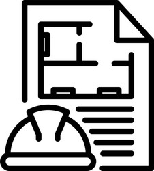New building plan icon outline building Royalty Free Vector
