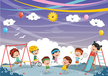 Kids playing Royalty Free Vector Image - VectorStock