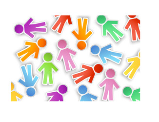 Cutout Paper People Holding Hands Vector Images (71)
