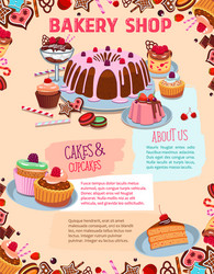 Baked cakes poster Royalty Free Vector Image - VectorStock