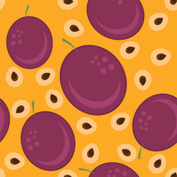 Seamless passion fruit pattern with brown seeds Vector Image
