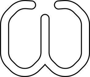 Omega greek symbol small letter lowercase font Vector Image