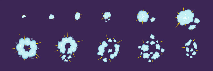 Top view sprite explosion set stock Royalty Free Vector