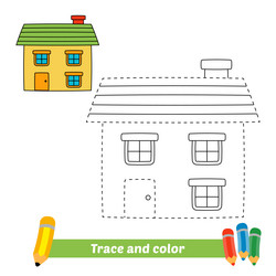 Coloring book for kids house Royalty Free Vector Image