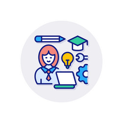 Quality education icon in logotype Royalty Free Vector Image