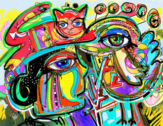 Original contemporary digital painting of human Vector Image