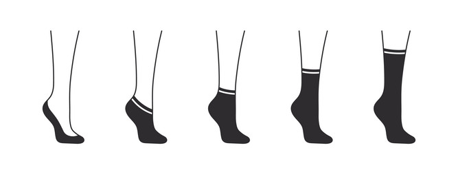 Types of socks set with various forms of socks Vector Image