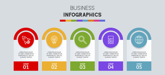4 Step Process Infographic – Free Vector | VectorStock