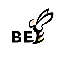 Light bee flying logo template free business Vector Image
