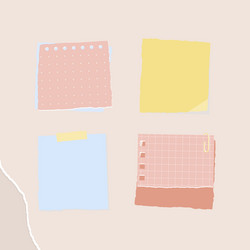 Colorful paper note collection social ads template