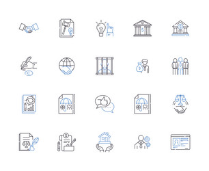 Human rights outline icons collection Royalty Free Vector