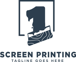 Screen printing logo design concept Royalty Free Vector