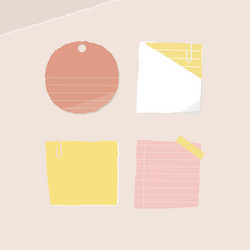 Pink square paper note social ads template Vector Image