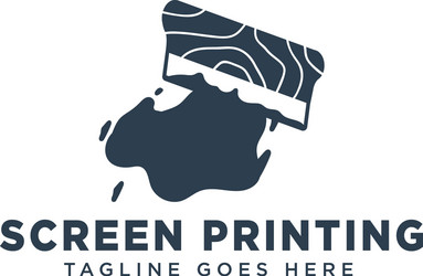 Screen printing logo design concept Royalty Free Vector