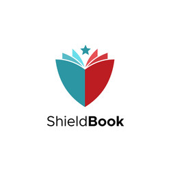Book logo shield Royalty Free Vector Image - VectorStock