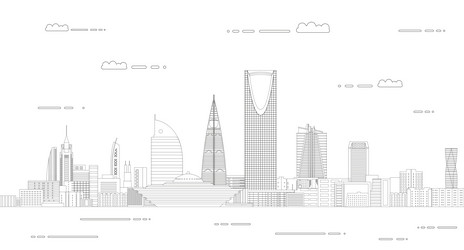 Riyadh skyline saudi arabia city buildings Vector Image