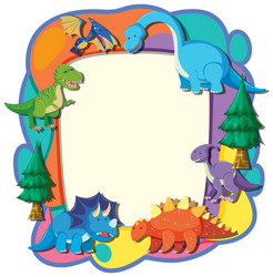 Border template with cute dinosaurs Royalty Free Vector