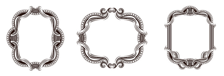 Vintage frames set Royalty Free Vector Image - VectorStock