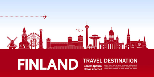 Finland travel destination Royalty Free Vector Image
