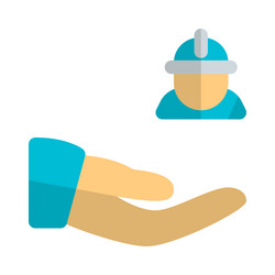 Hand-manufacturing through factory worker Vector Image