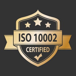 Iso 10002 the logo of standardization Royalty Free Vector