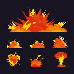 Military explosion icon bundle design Royalty Free Vector