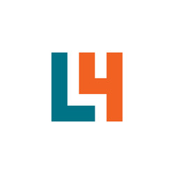 Initial letter l4 logo design template Royalty Free Vector
