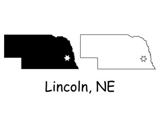 Nebraska ne state border usa map outline Vector Image