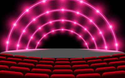 Pink podium with light on stage Royalty Free Vector Image