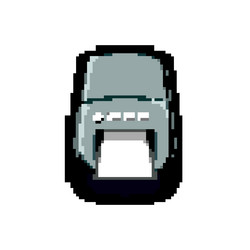 Barcode label printer game pixel art Royalty Free Vector