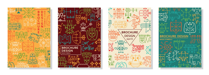 Collection demon symbols and their sigils Vector Image