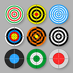 Shooting range paper targets round target Vector Image