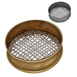 Sifting wheat flour with sieve sifter baking Vector Image