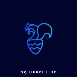 One continuous line drawing cute squirrel Vector Image