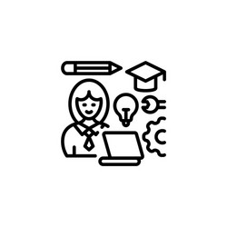 Quality education icon in logotype Royalty Free Vector Image