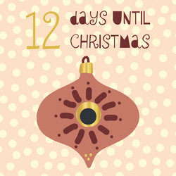11 days until christmas bird Royalty Free Vector Image