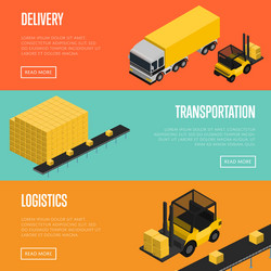 Transportation banners set transportation banners Vector Image