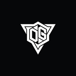 Dg logo monogram hexagon shape with triangle Vector Image