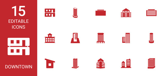 Downtown icons Royalty Free Vector Image - VectorStock