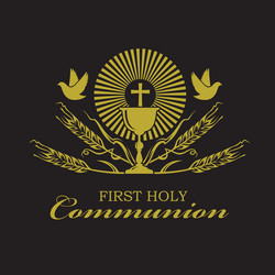 Golden Holy Communion Icon Royalty Free Vector Image