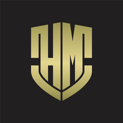 Hm logo monogram with circle and four taper shape Vector Image