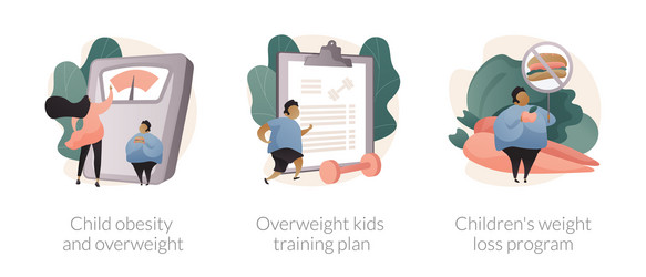 Children weight loss program abstract concept Vector Image