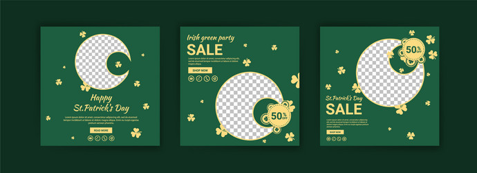 Collections social media post templates Royalty Free Vector