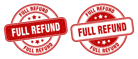 Full refund stamp full refund label round grunge Vector Image