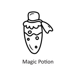 Magic potion outline icon design Royalty Free Vector Image