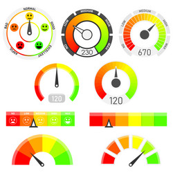 Minimalist score indicators with color levels Vector Image