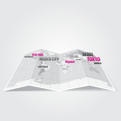 Colored world map triangle design Royalty Free Vector Image