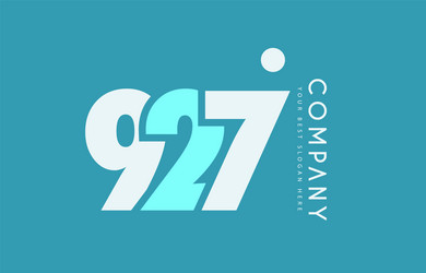 Number 245 blue white cyan logo icon design Vector Image