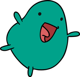 Cartoon of a cute jumping bean Royalty Free Vector Image