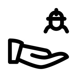 Hand-manufacturing through factory worker Vector Image